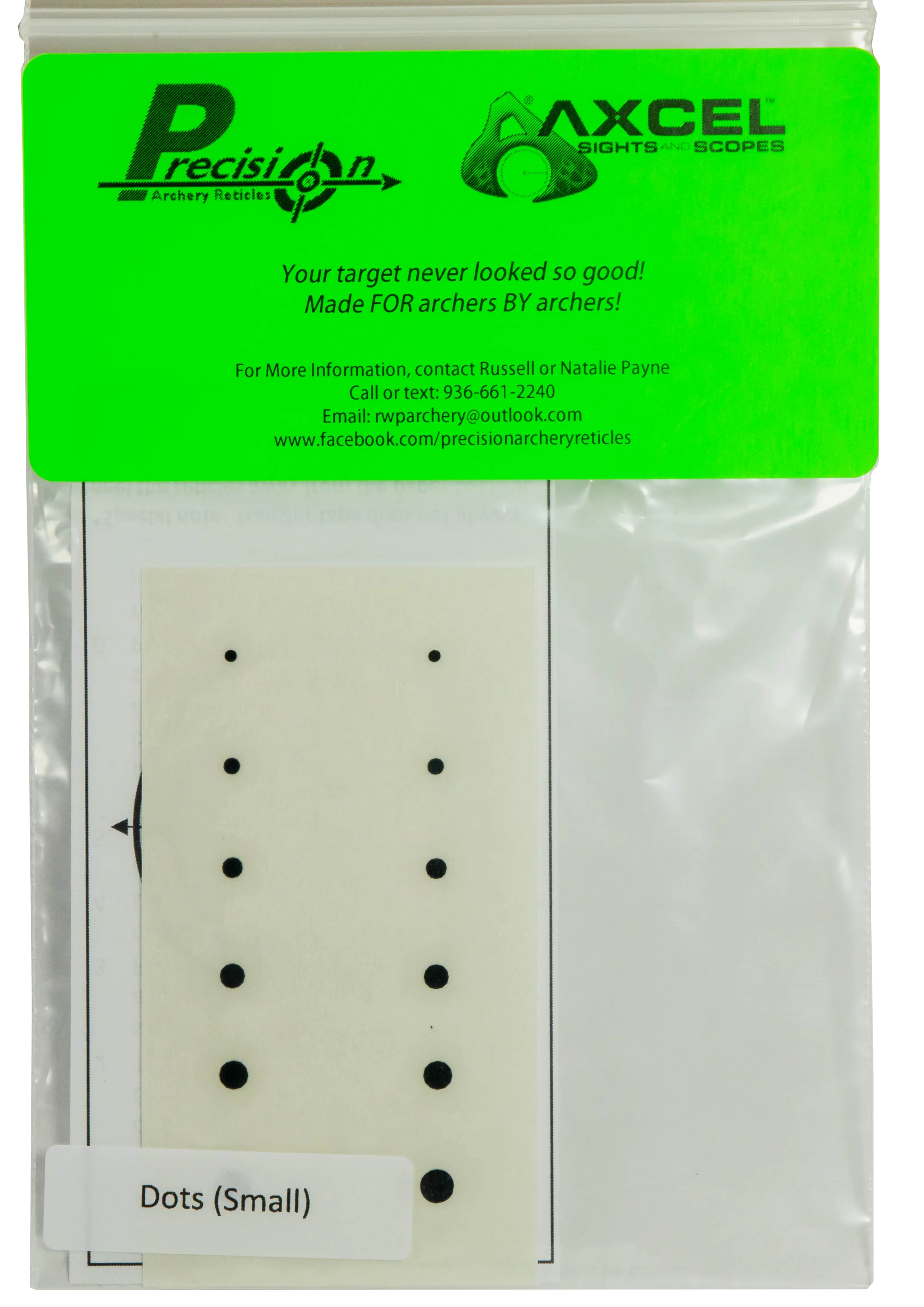 Axcel - Precision Archery Reticles - Small Dot – Buckeye Archery Supply
